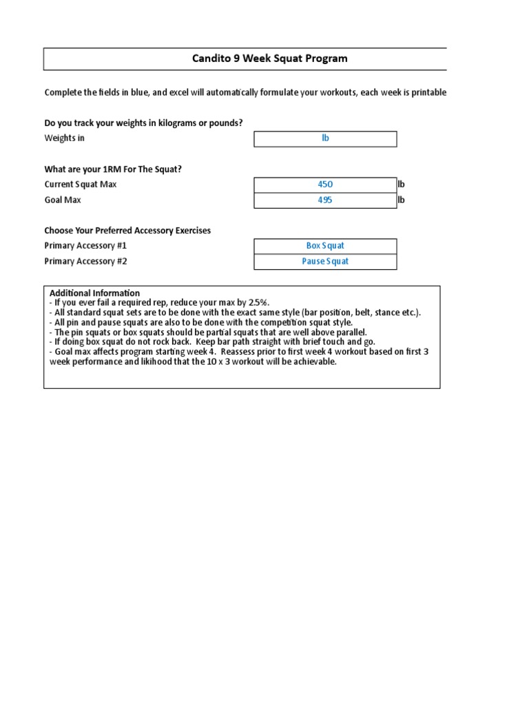 Candito 9 Week Squat Program | PDF | Recreation | Weightlifting Candito 9 Week Squat Program | PDF | Recreation | Weightlifting