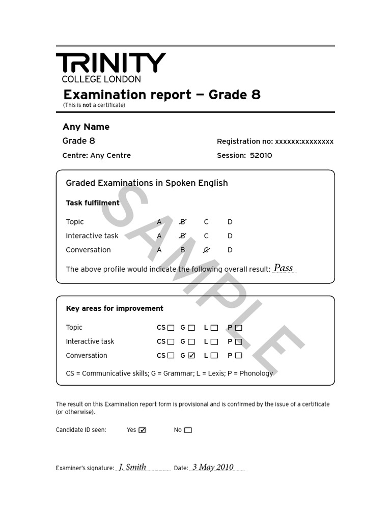 Grade 8 Spoken English Exam Report | PDF