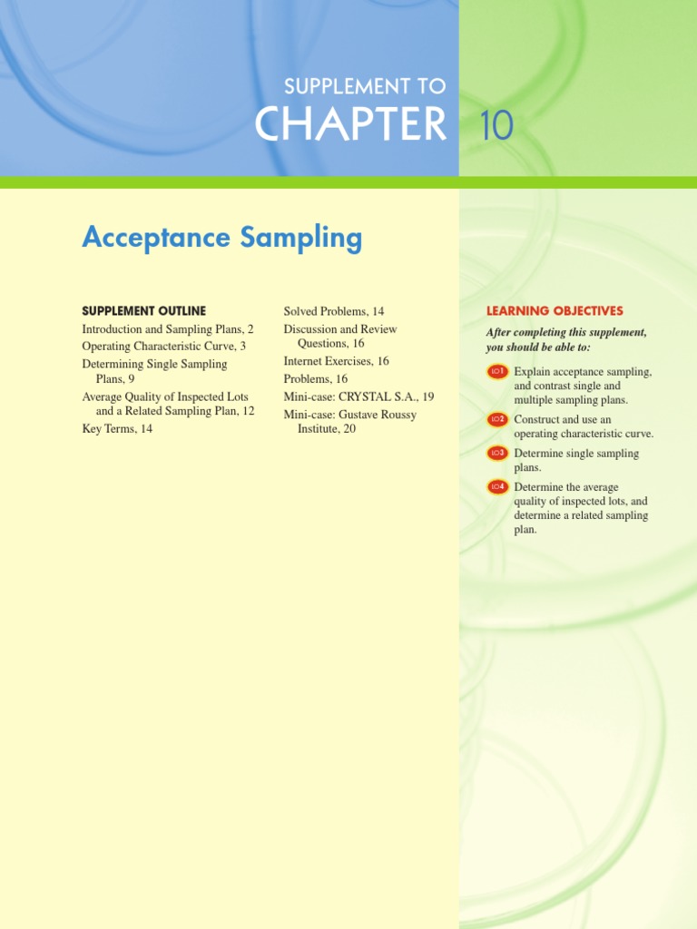 ch10 Acceptance Sampling PDF | PDF | Sample Size Determination ...