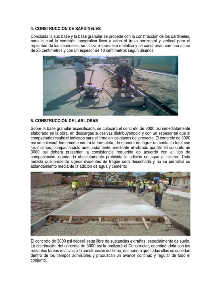 Construcción de Sardineles y Juntas | PDF | Hormigón | Acero