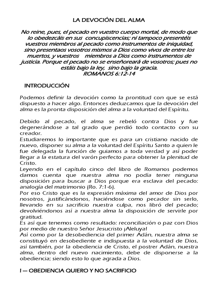 La Devocion Del Alma | PDF | Pecado | Cristo (título)