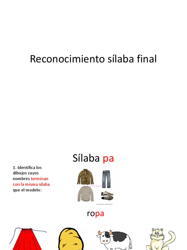 Reconocimiento Sílaba Final | PDF