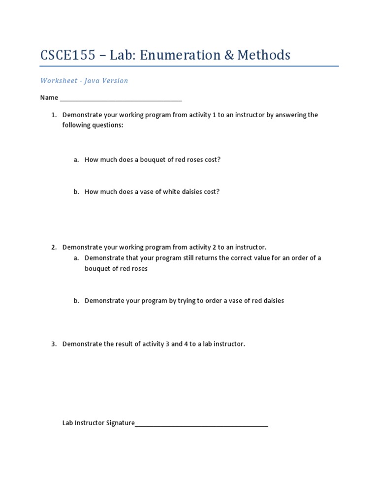 Lab Methodsenums Worksheet Pdf Pdf