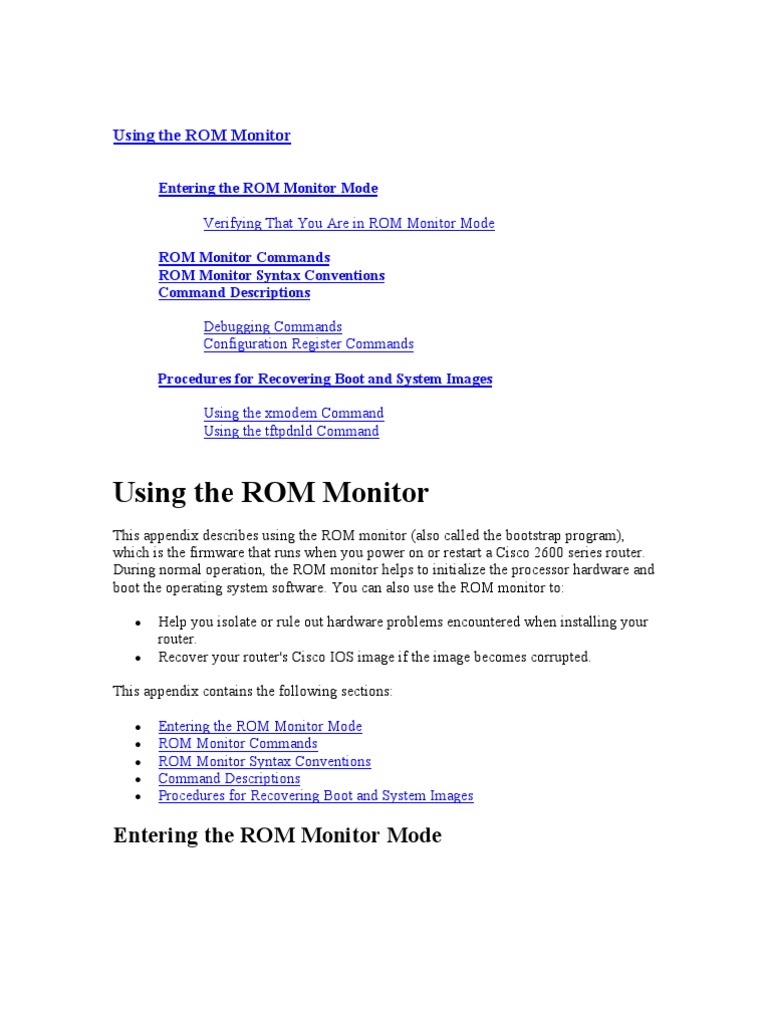 Using The ROM | PDF | Booting | Duplex (Telecommunications)