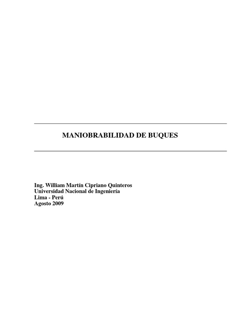 Maniobrabilidad De Buques Pdf Pdf