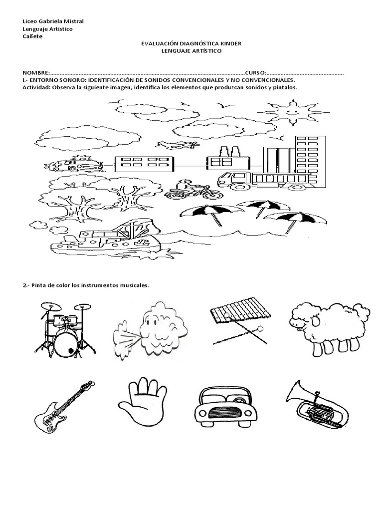 Evaluacion Diagnostica Kinder Pdf Sonido Entretenimiento General 3913