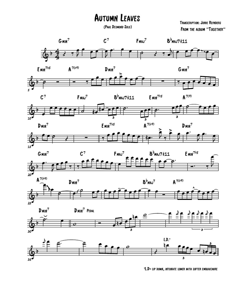 Autumn Leaves Eb | PDF