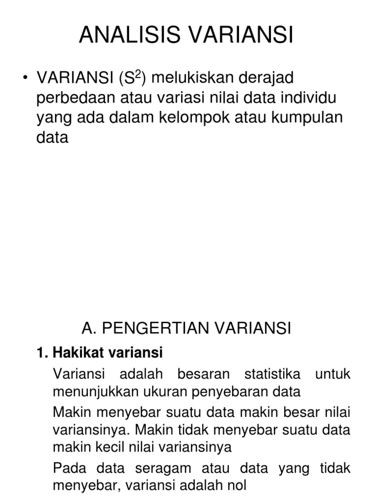 Pengertian dan Analisis Variansi | PDF