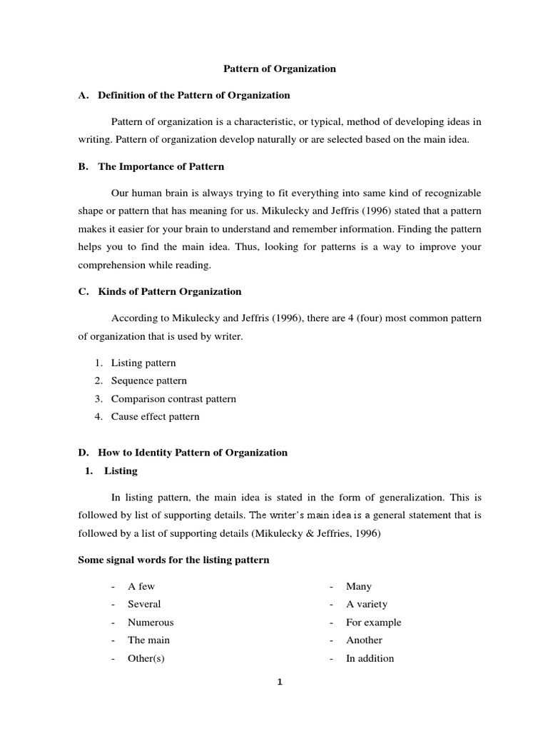 Patterns of Organization in Writing | PDF | Causality | Rapid Transit