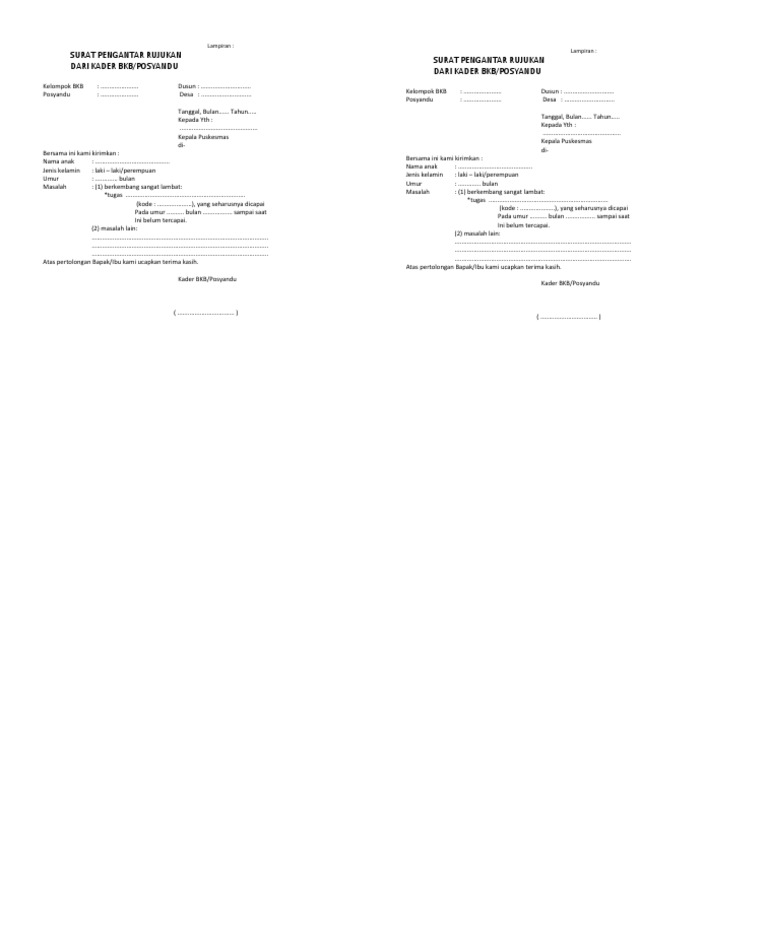 Surat Rujukan BKB | PDF