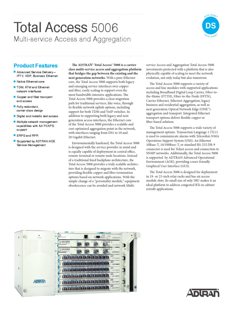 61187003E1-8_TA5006 | Fiber To The X | Ethernet