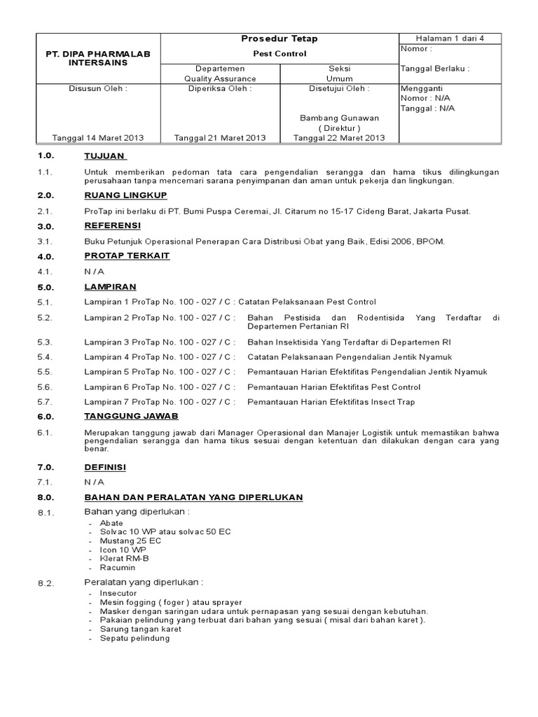 Dokumen.tips Prosedur Tetap Pest Control