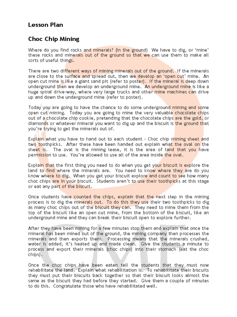 Choc Chip Cookie Mining | PDF | Profit (Accounting) | Mining