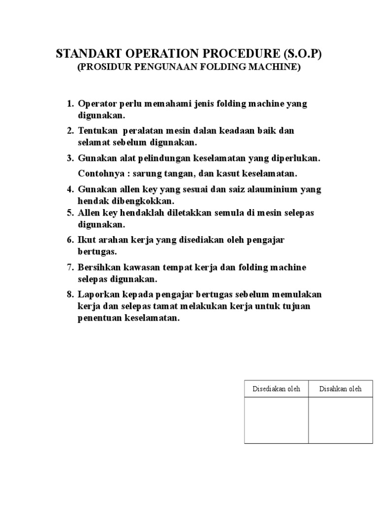 Sop Folding Machine | PDF