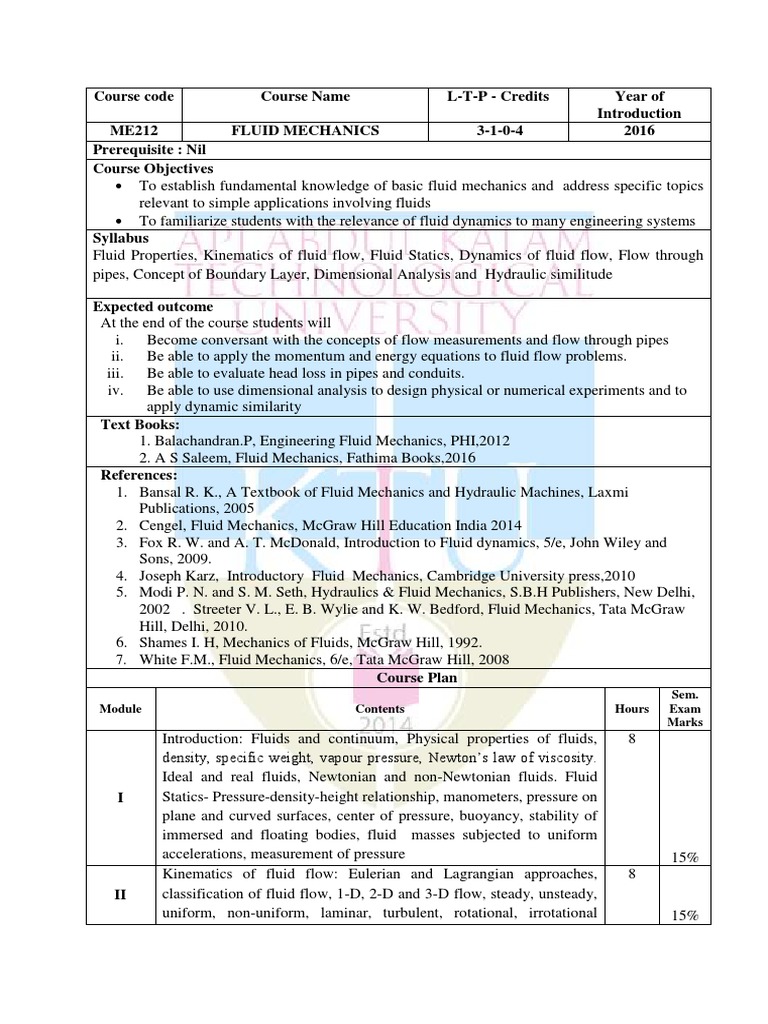 ME212 Fluid Mechanics | PDF | Boundary Layer | Fluid Dynamics