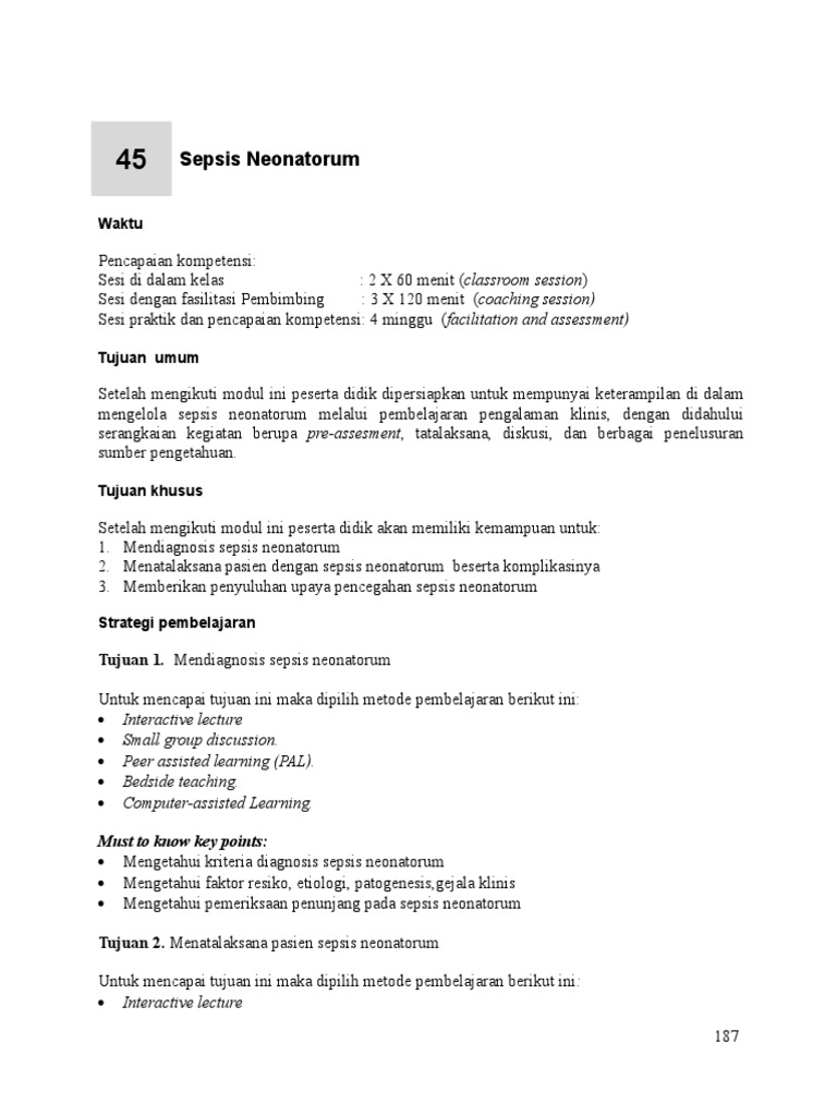 Pengelolaan Sepsis Neonatorum pada Bayi | PDF | Pengembangan Diri ...