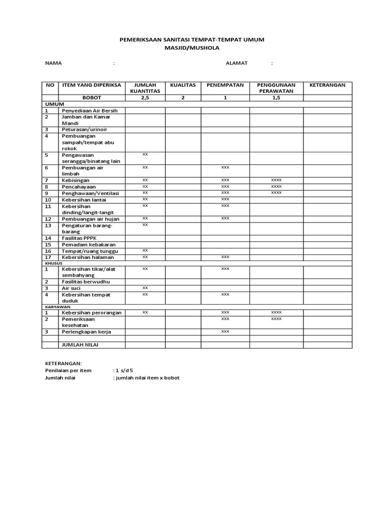 Form Ttu Musholla | PDF