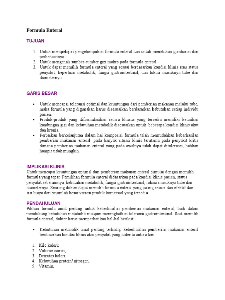 Formula Enteral | PDF