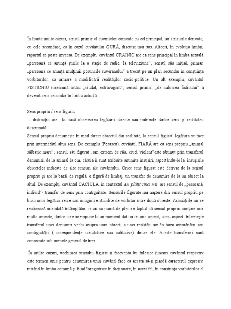 Polisemie Omonimie Exemple | PDF