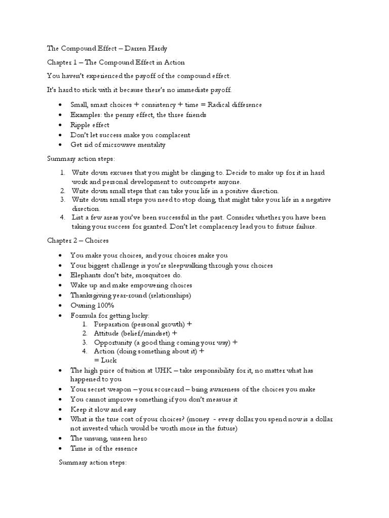 The Compound Effect - Notes | Habits | Delayed Gratification