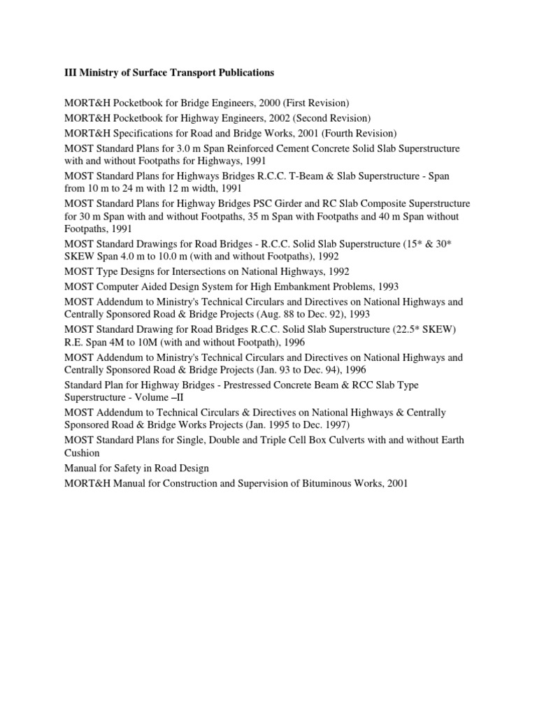 Morth Standard List | PDF Morth Standard List | PDF