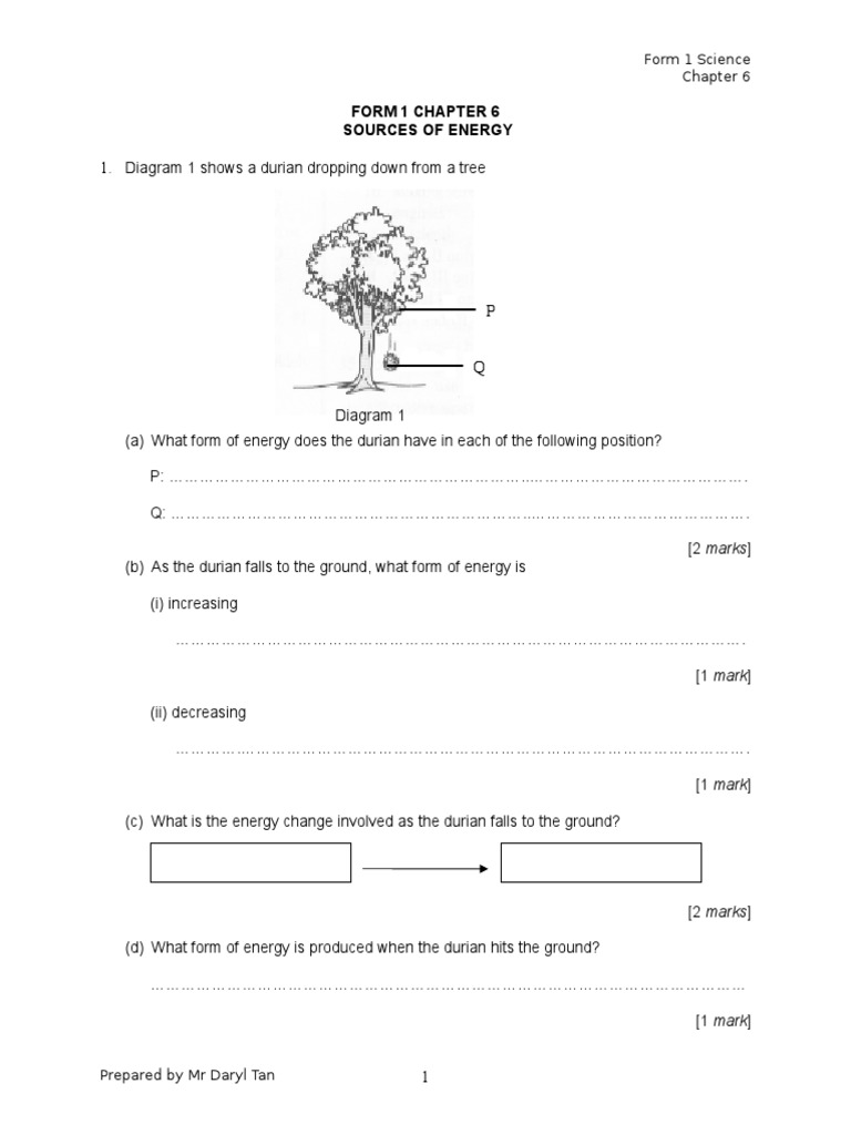 Form 1 Science: Form 1 Chapter 6 Sources of Energy | PDF | Fuels ...
