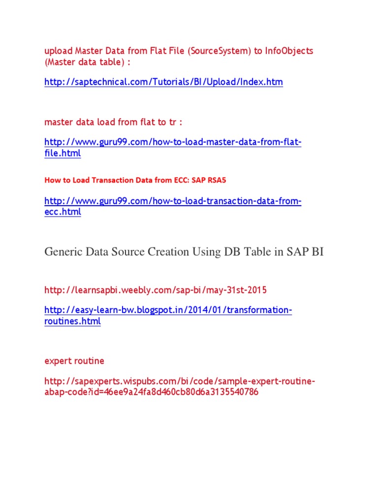 Master Data Upload to SAP InfoObjects | PDF