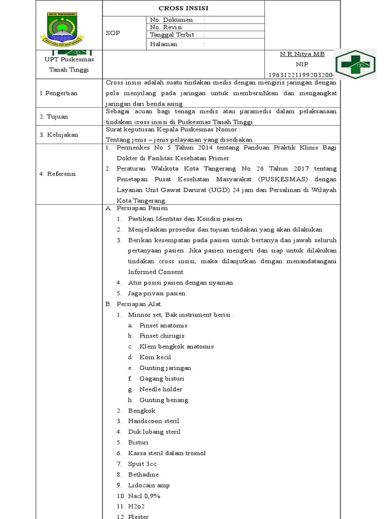 SOP Cross Insisi | PDF