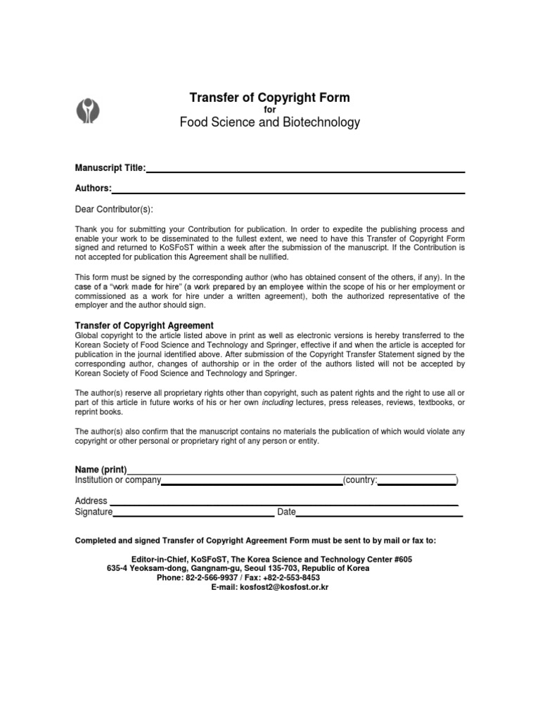 Copyright Form FSNB | PDF | Copyright | Publishing