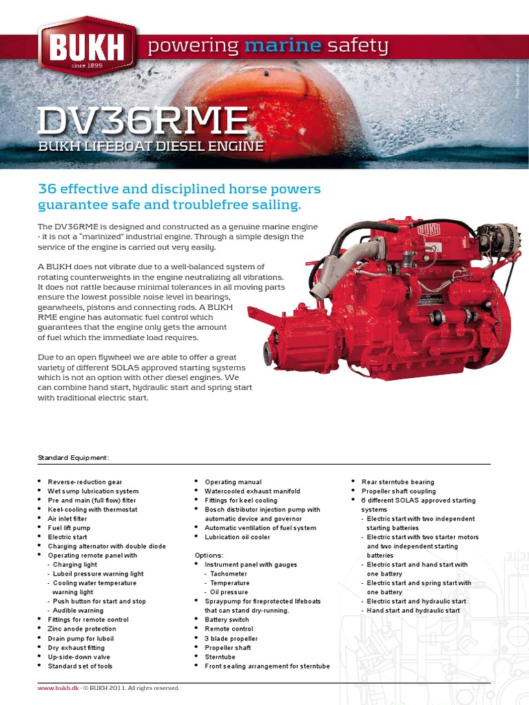 Bukh DV36 Rme A4 | PDF | Engines | Diesel Engine