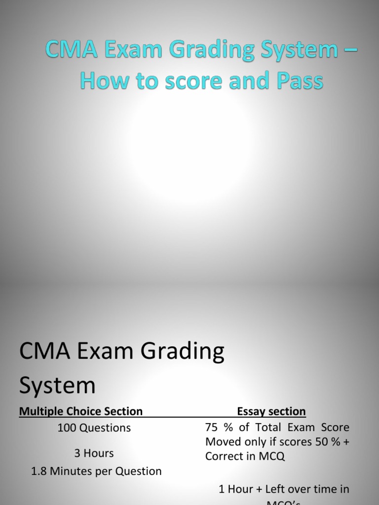 CMA Exam Grading System | Multiple Choice | Test (Assessment)