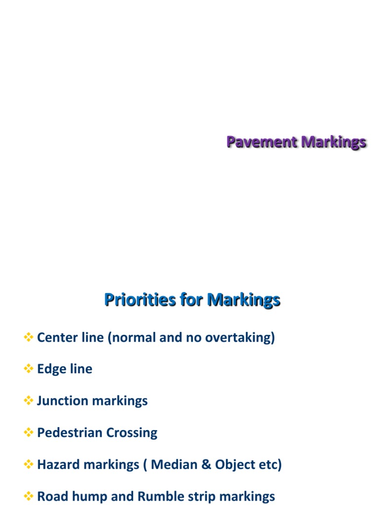 Types of Pavement Markings Explained | PDF | Road Traffic Safety | Lane