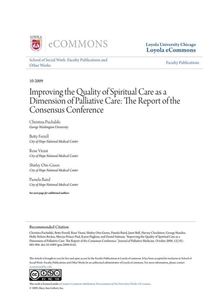 Improving The Quality of Spiritual Care As A Dimension of Palliat | PDF ...