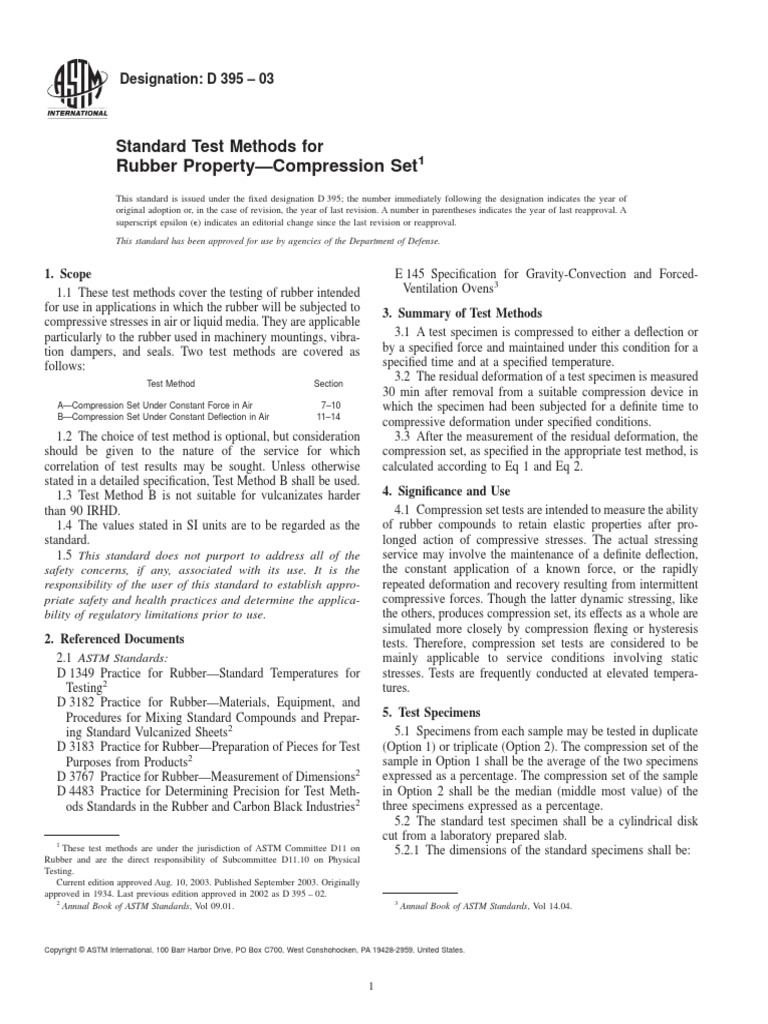 Astm D395 PDF | PDF | Temperature | Force