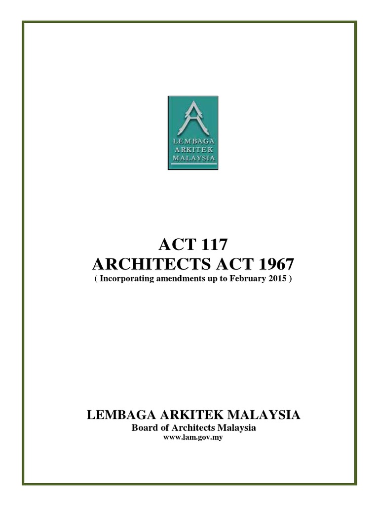 Architects Act 1967 Overview | PDF | Architect | Legal Personality