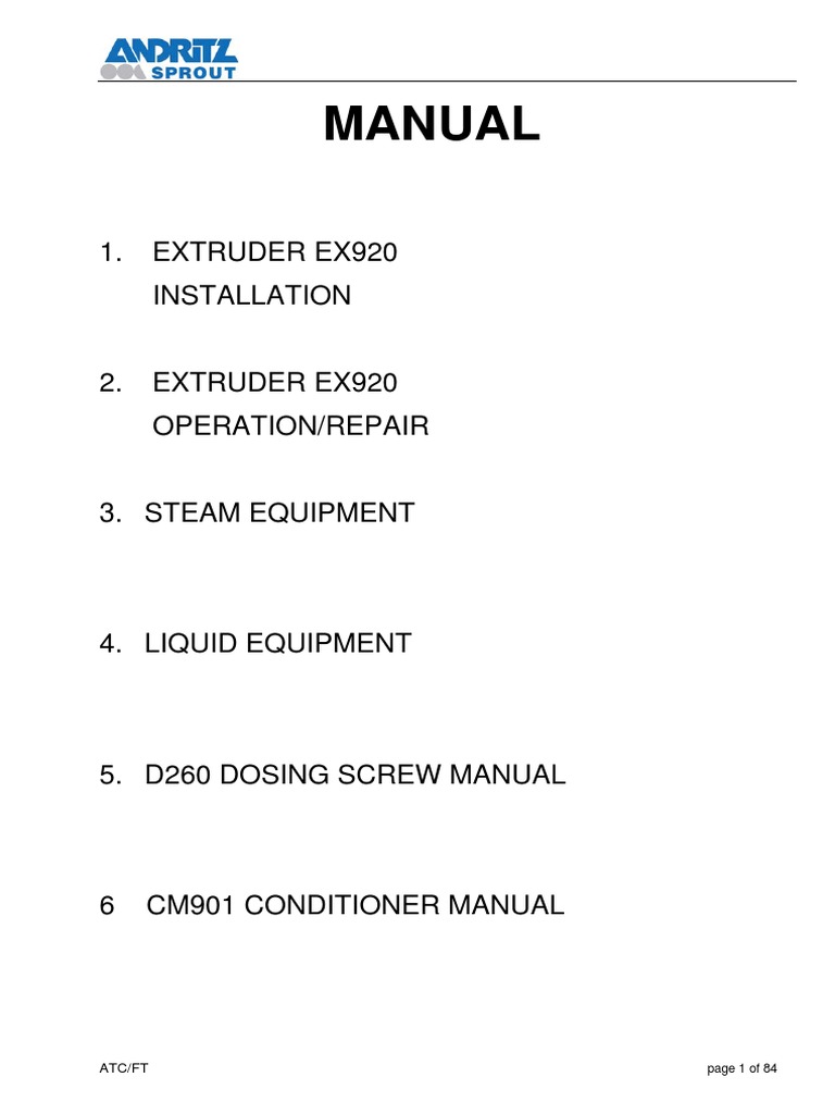 Extruder System Manual | PDF | Extrusion | Screw