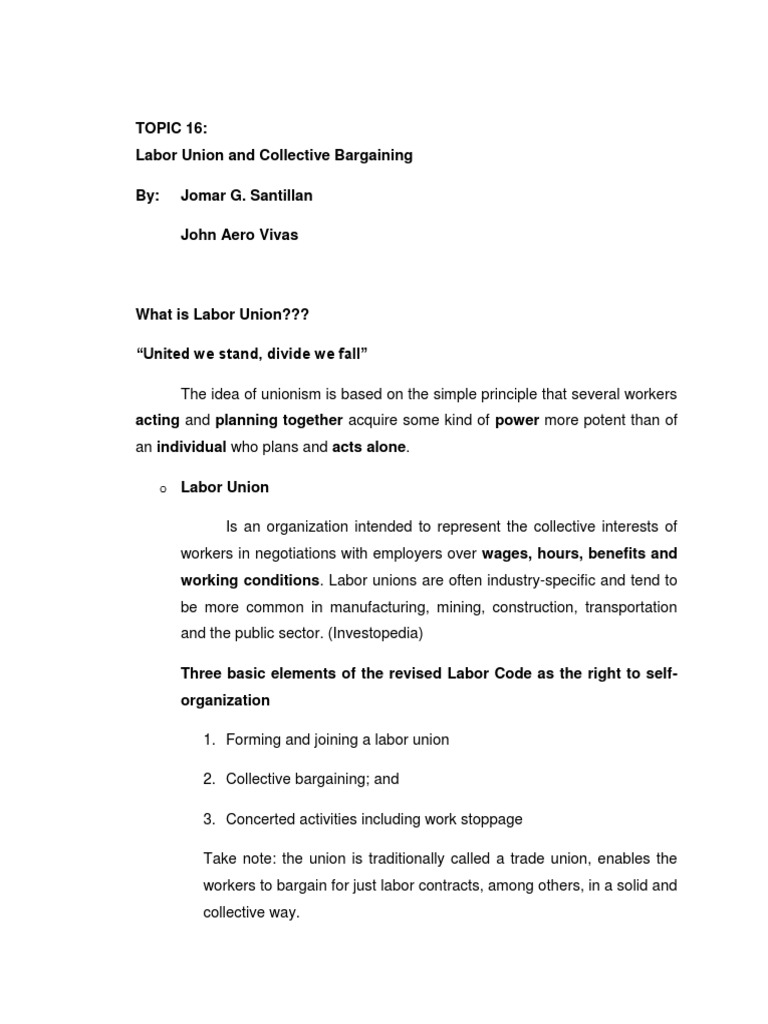 Labor Union and Collective Bargaining | Trade Union | Collective Bargaining