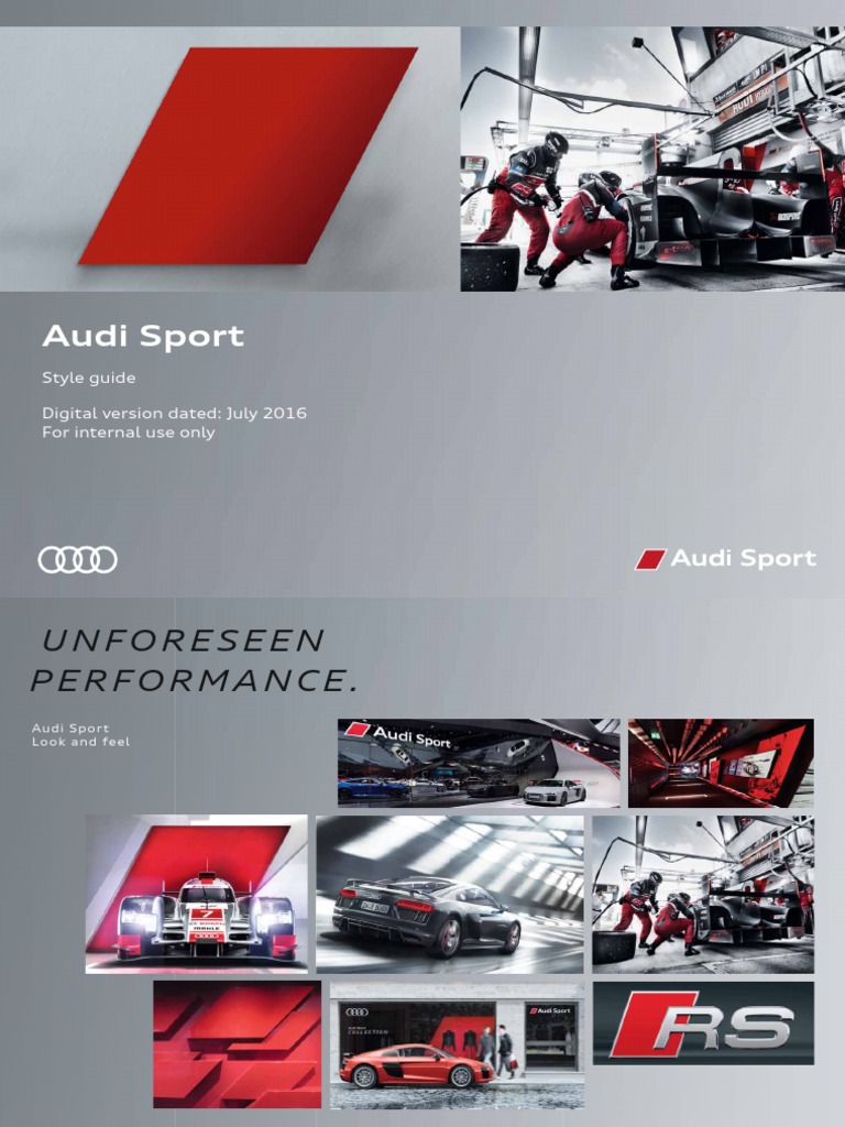 Audi Sport Styleguide | PDF | Composition (Visual Arts) | Typefaces