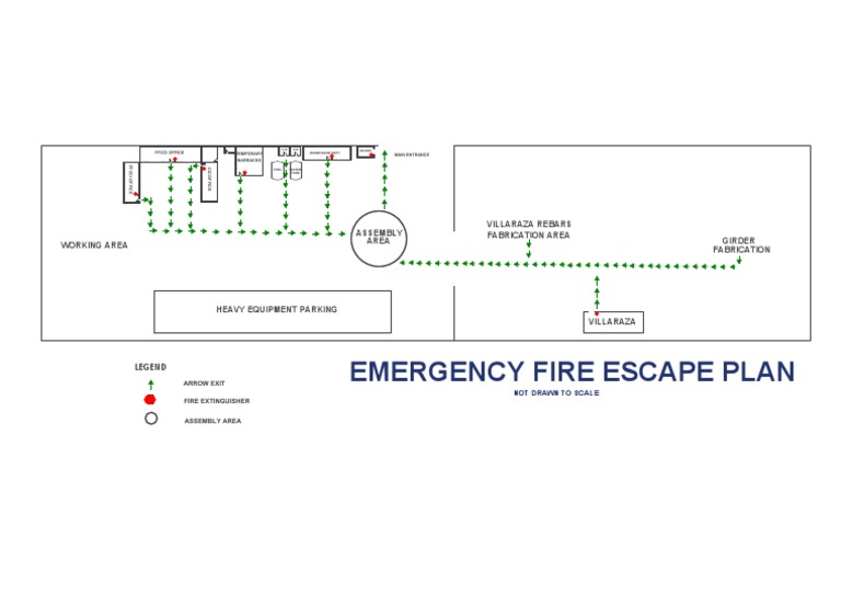 Emergency Fire Escape Plan: Assembly Area Villaraza Rebars Fabrication ...
