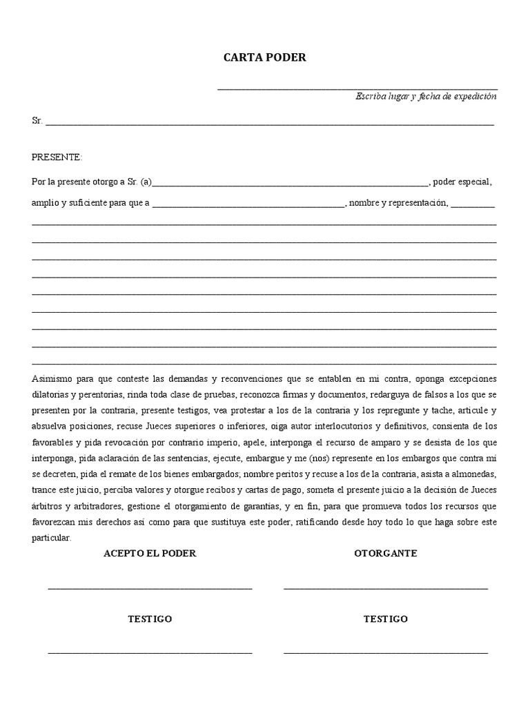 Carta Poder | PDF | Justicia | Crimen y violencia