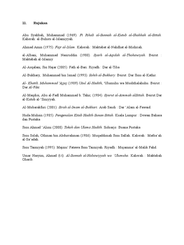 Senarai Rujukan Kitab Arab | PDF