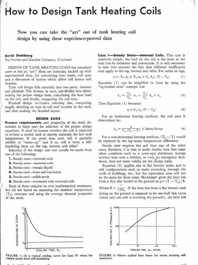 How To Design Tank Heating Coils | PDF