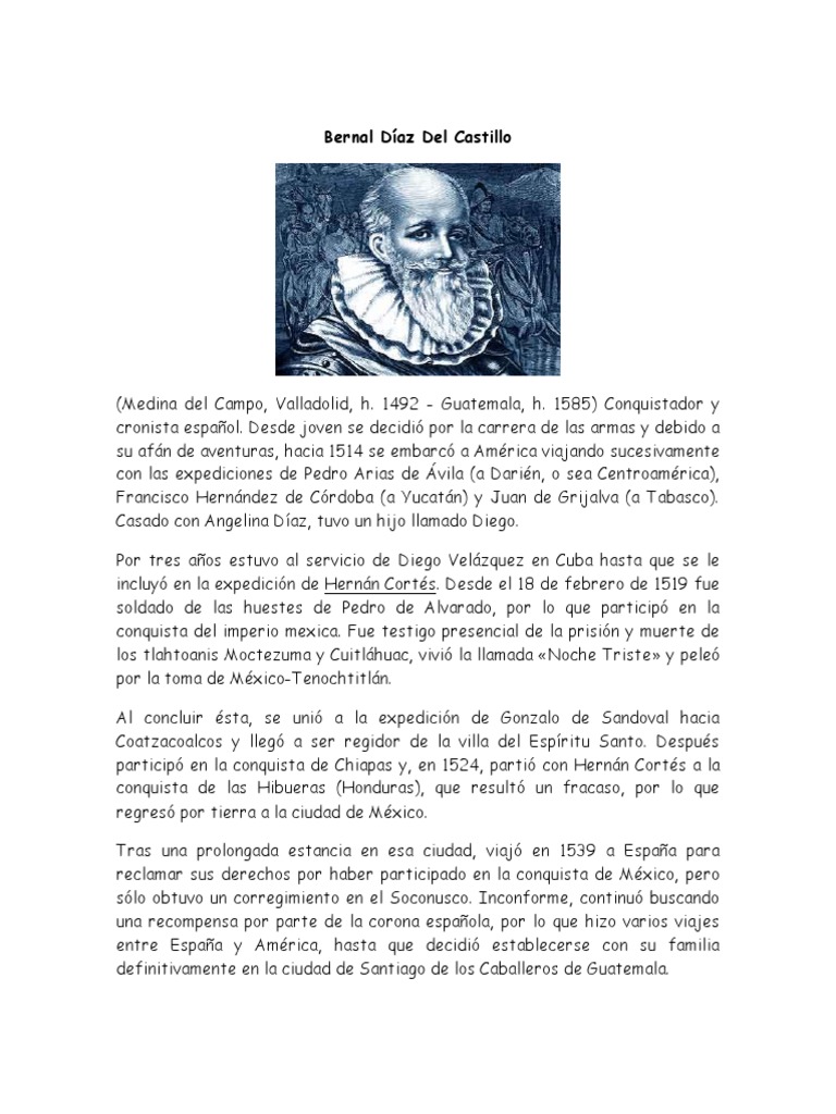 Bernal Díaz Del Castillo | PDF | Hernán Cortés | Guatemala