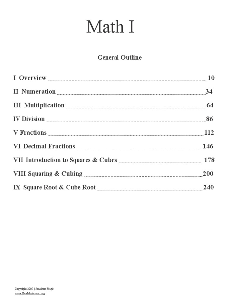 Math 1 Album | PDF | Fraction (Mathematics) | Multiplication