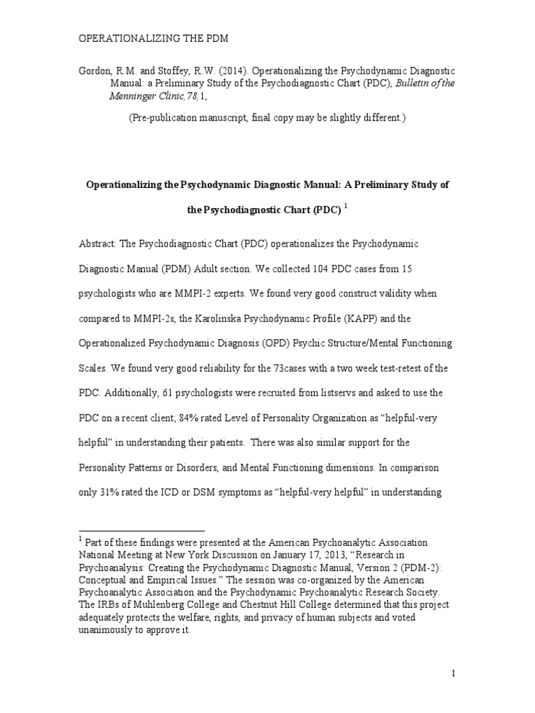 Psychodiagnostic Chart Validity 2014 | PDF | Diagnostic And Statistical ...