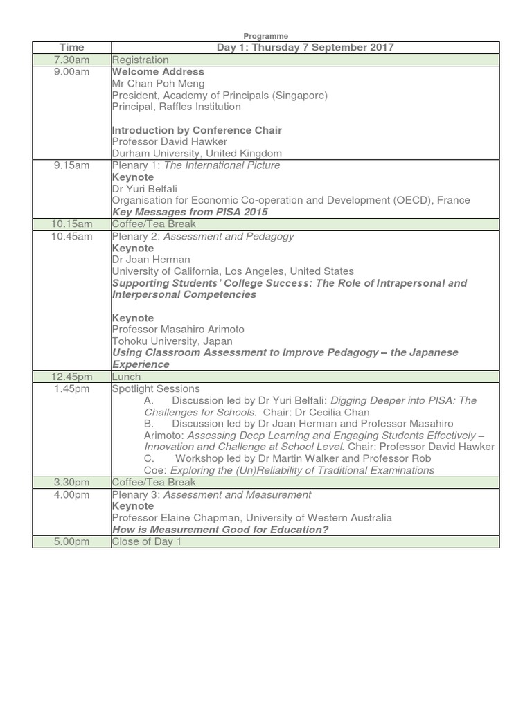 Programme Day 1 | PDF