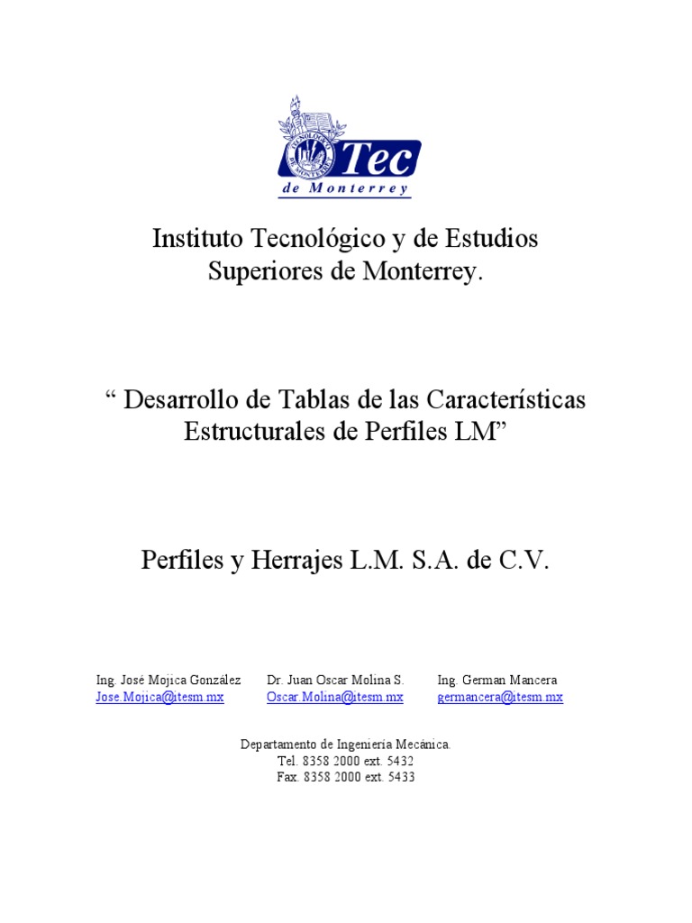 Tablas Perfiles LM PDF | PDF | Ingeniería mecánica | Ingeniería
