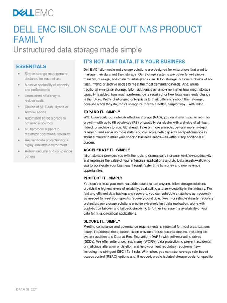Isilon Product Family | PDF | Scalability | Computer Data Storage