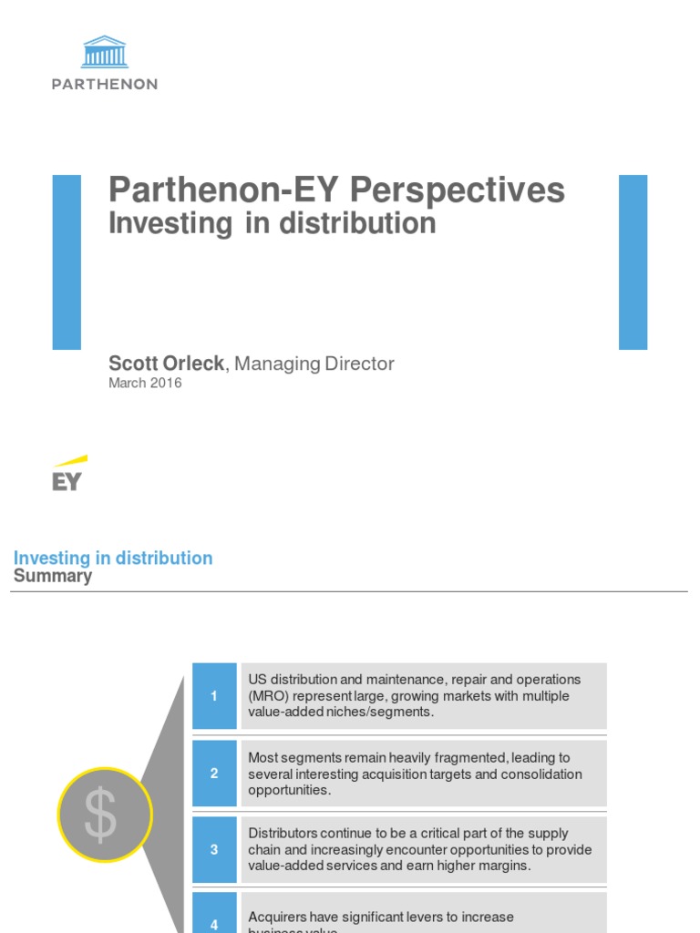 Parthenon EY Perspectives Investing in Distribution | Pricing | Inventory