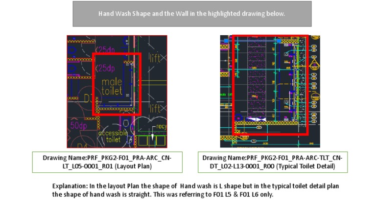 Hand Wash Shape and The Wall in The Highlighted Drawing Below | PDF ...